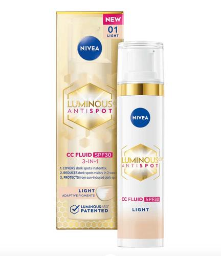 Nivea Luminous® CC Fluid SPF30 3u1 Svetla Nijansa